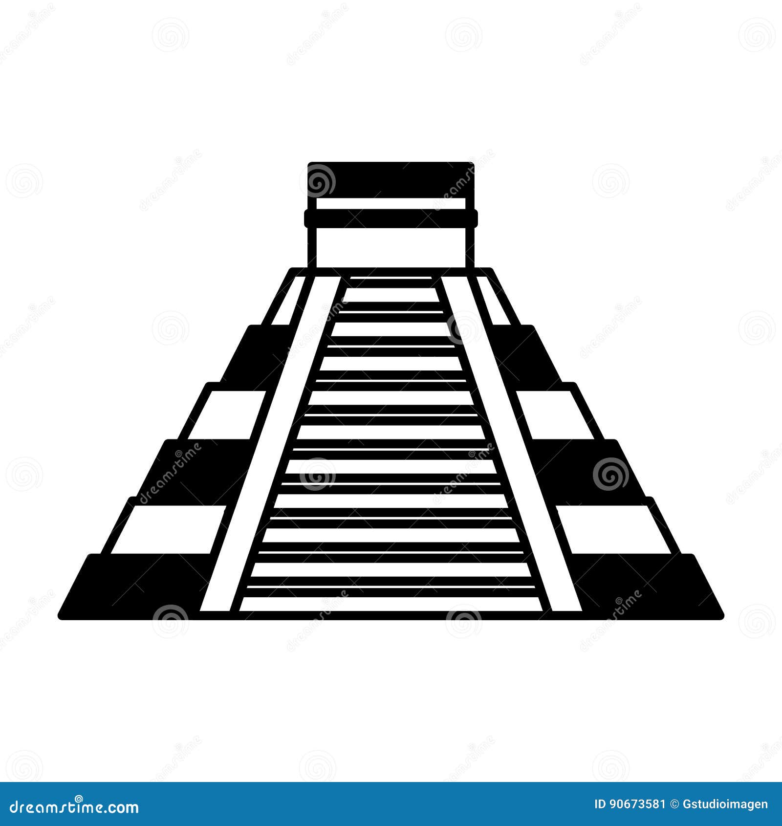 Mayan Pyramid Isolated Icon Stock Vector - Illustration of architecture ...