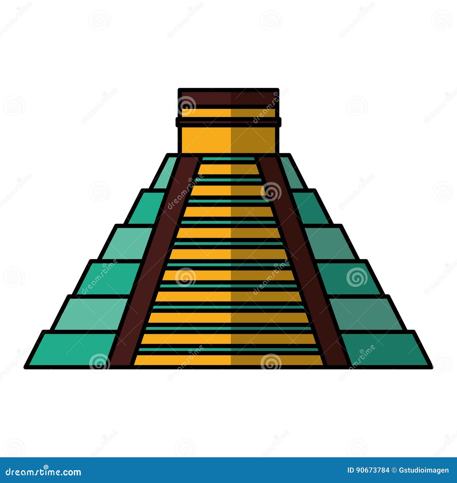 Mayan Pyramid Isolated Icon Stock Vector - Illustration of famous ...