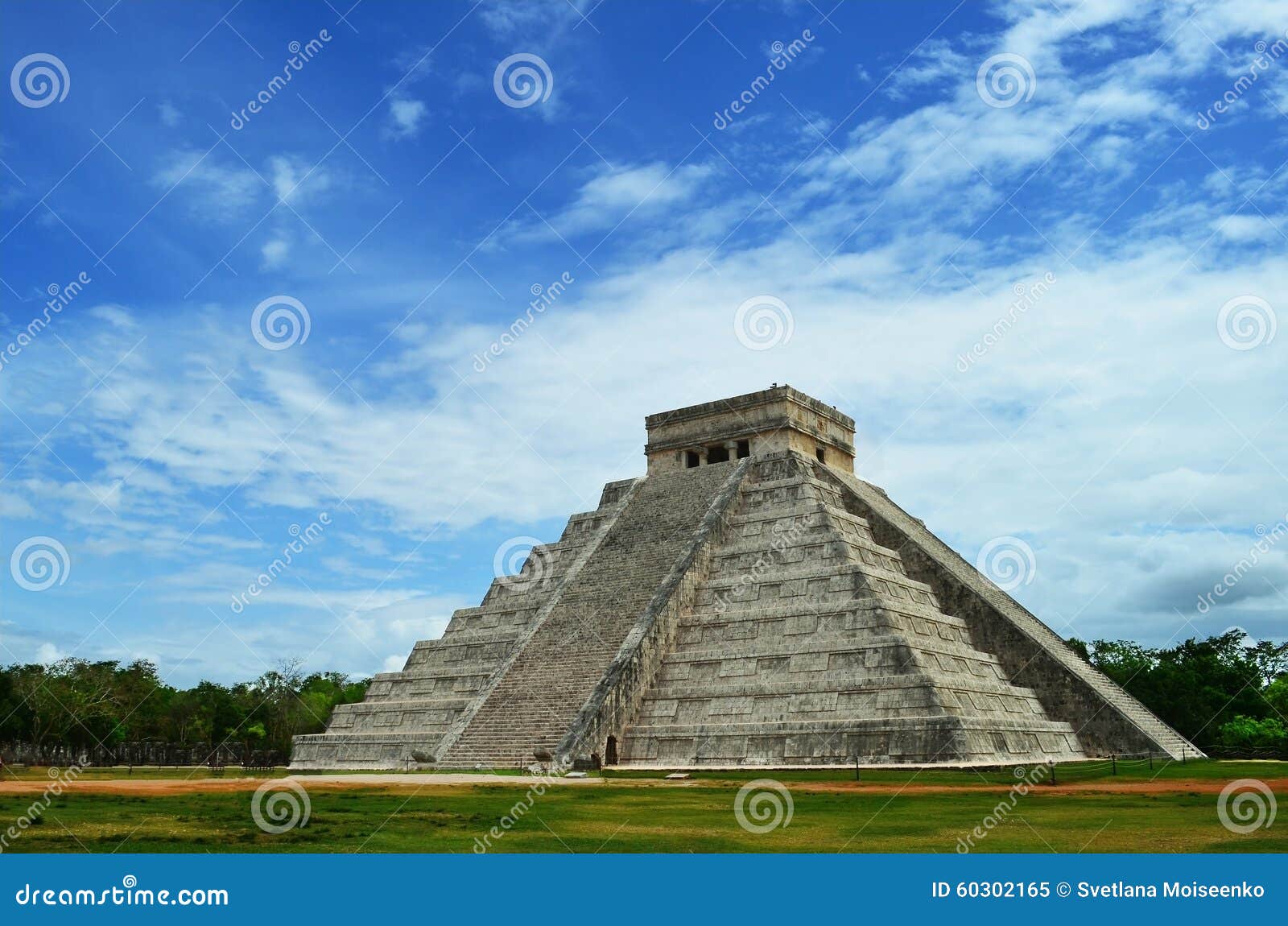 Mayan Pyramid of Kukulkan in Mexico Stock Image - Image of building ...