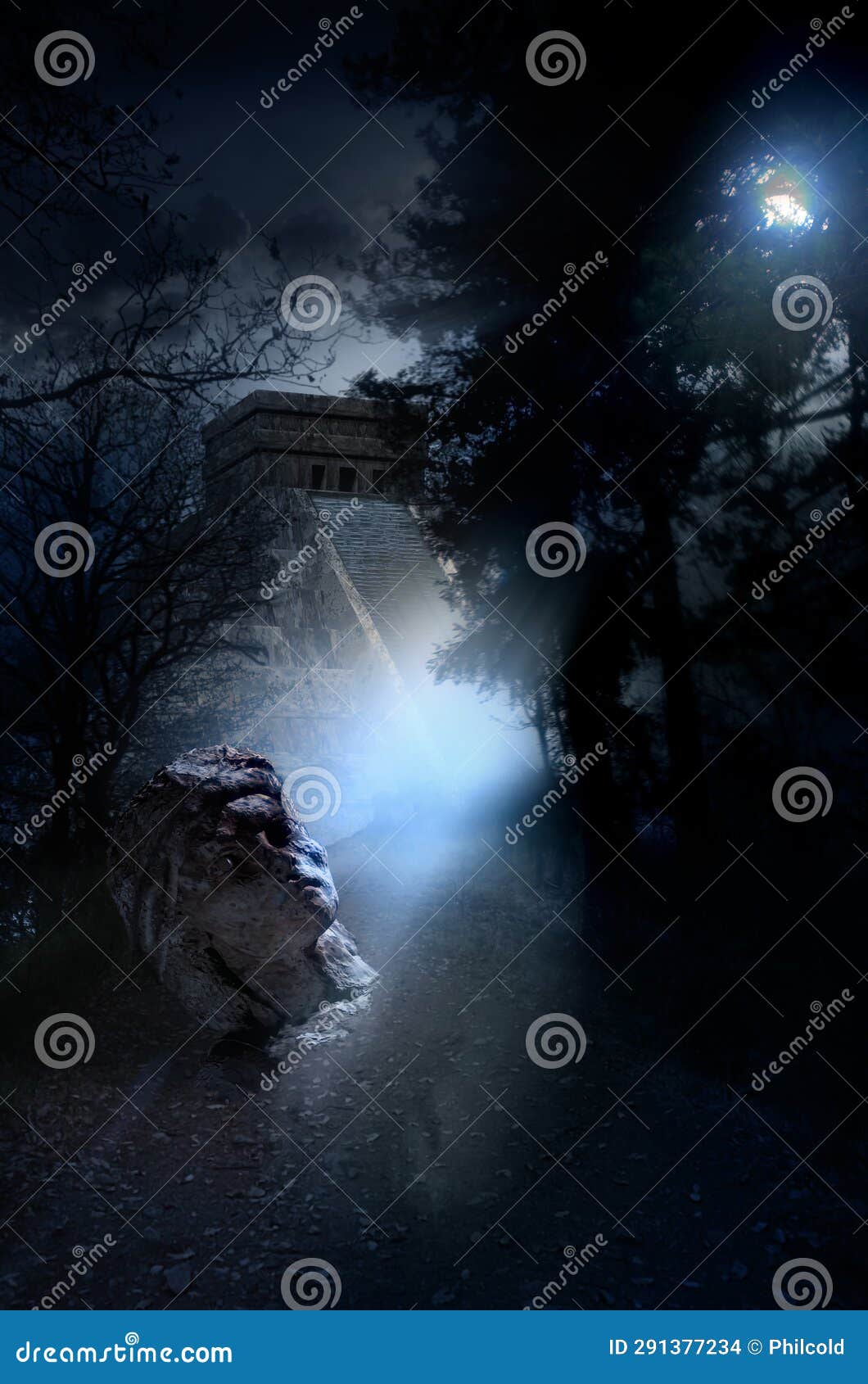 Mayan pyramid stock illustration. Illustration of grass - 291377234