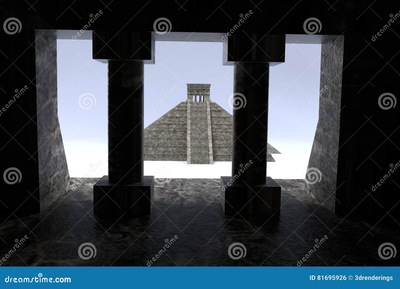 Mayan pyramid stock illustration. Illustration of temple - 81695926