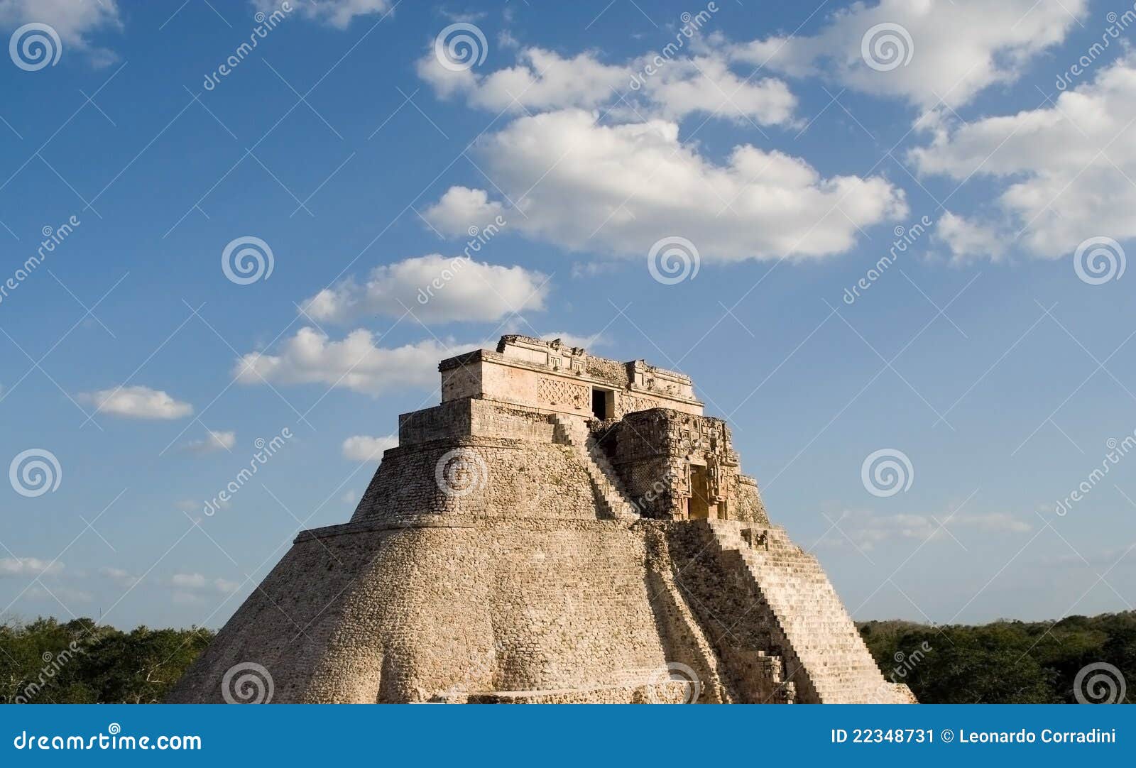 Mayan pyramid in Uxmal stock image. Image of site, ancient - 22348731