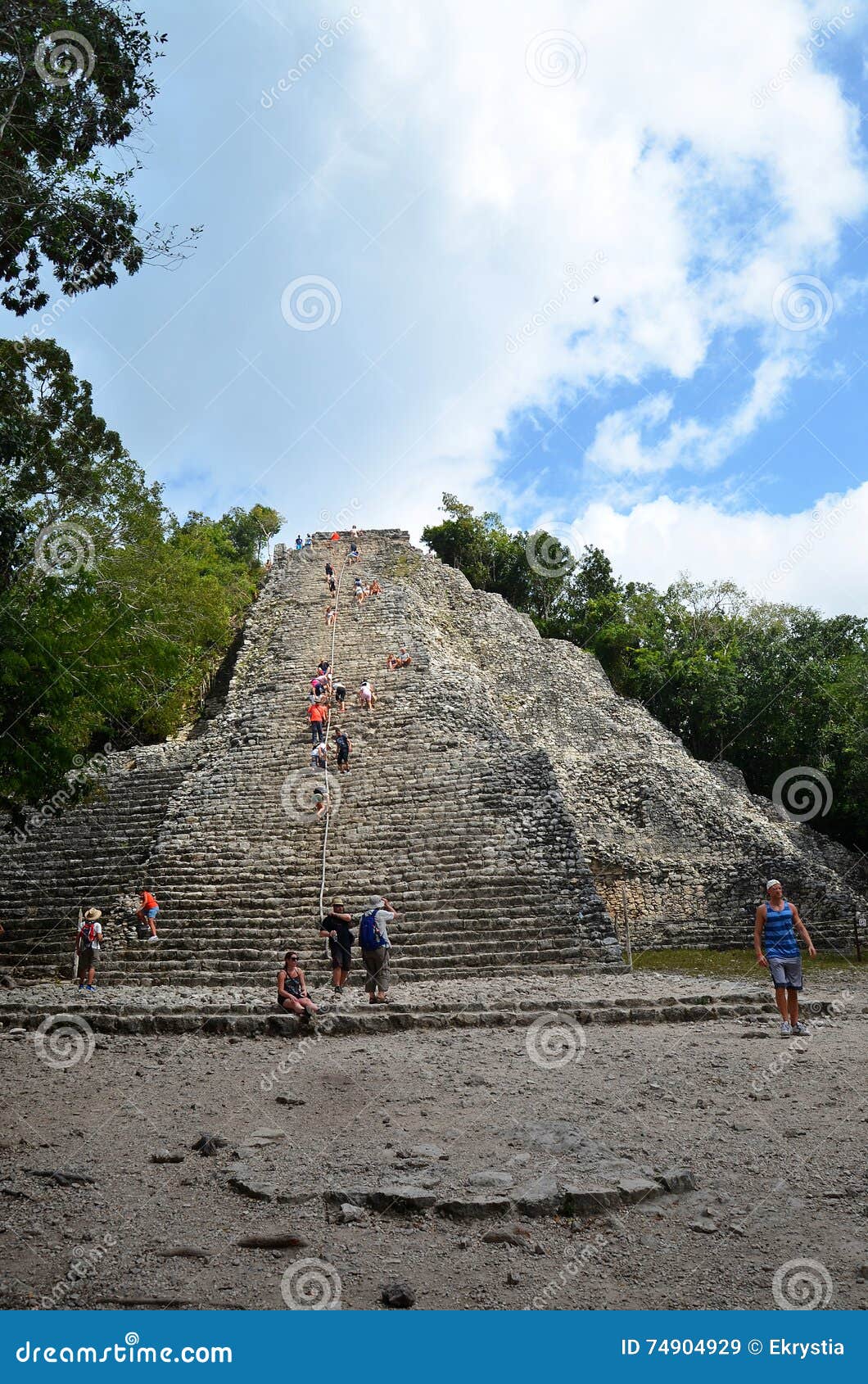 Mayan Pyramide in Coba, Mexico Editorial Stock Image - Image of ocean ...