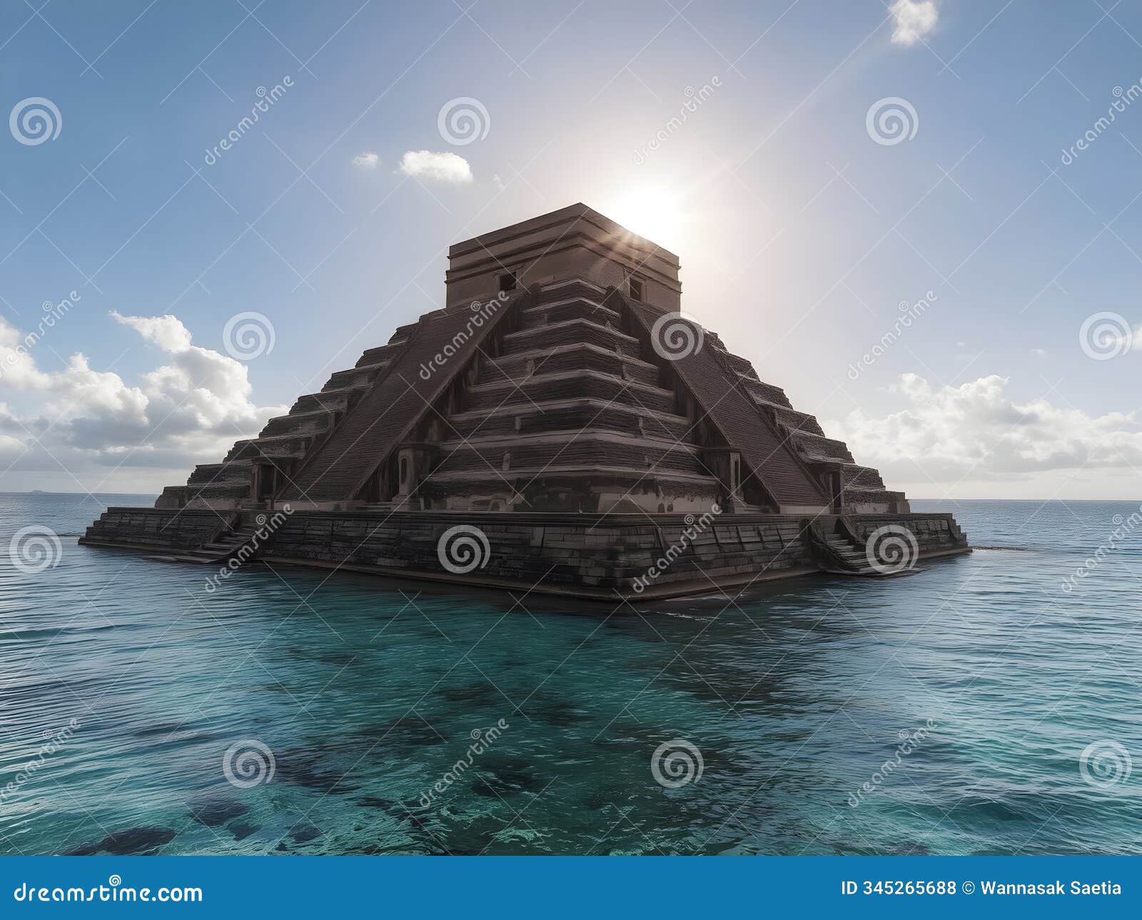 Mayan Pyramids. Vector Drawing Icon | CartoonDealer.com #204636776