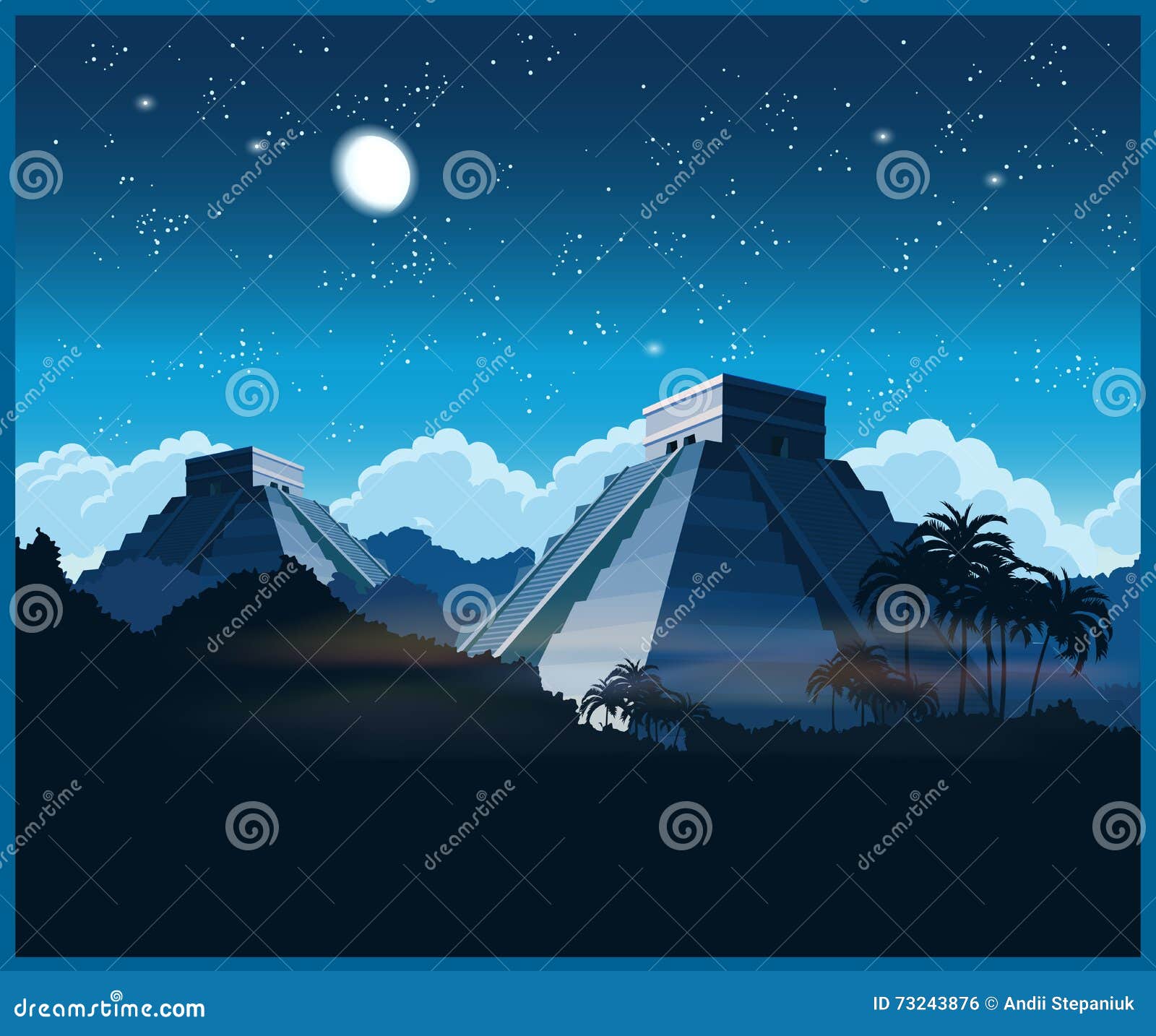 Mayan Pyramids. Vector Drawing Icon | CartoonDealer.com #230034279