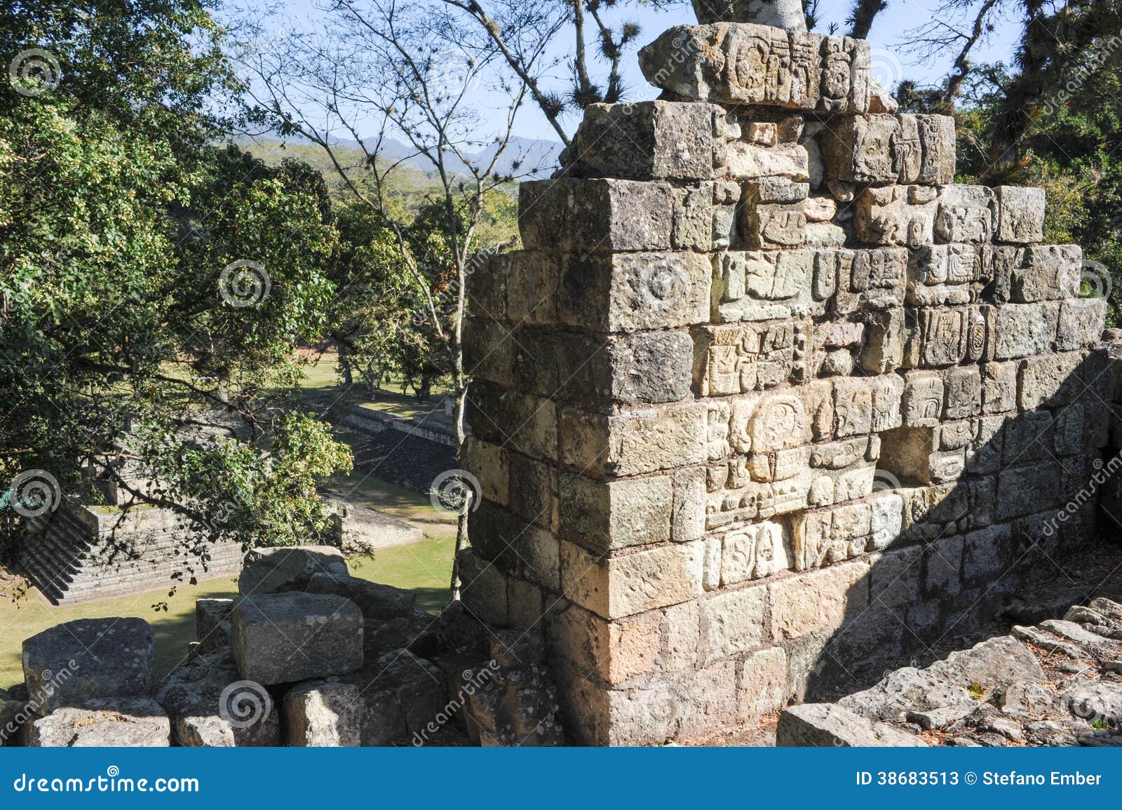 The Mayan ruins of Copan stock image. Image of carved - 38683513
