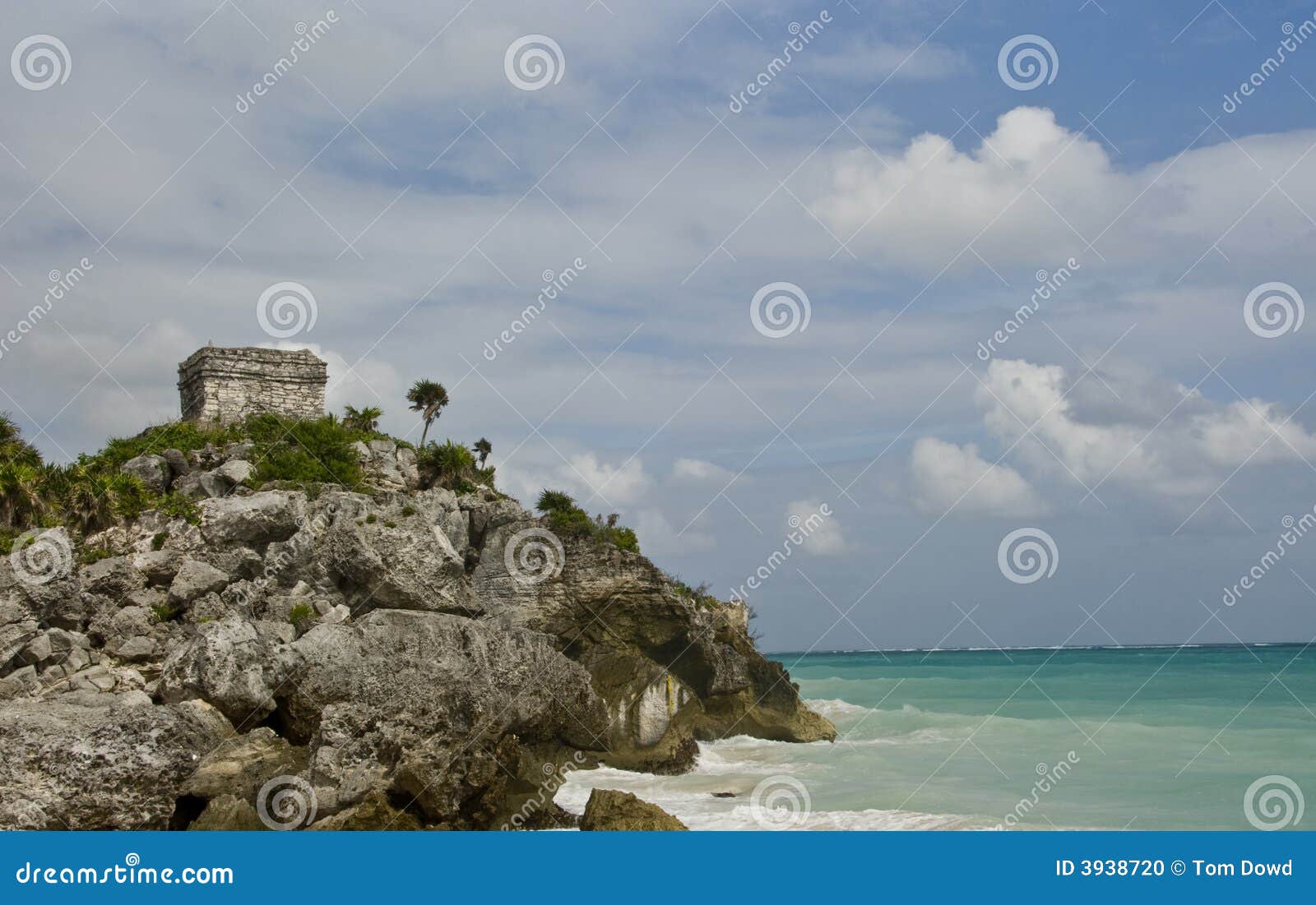 Mayan Ruins on ocean Shore stock photo. Image of ruins - 3938720