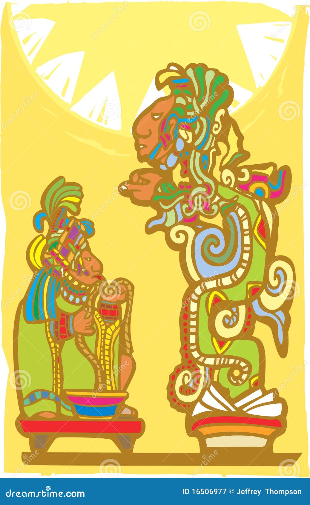 Mayan Sacrifice and Vision Serpent Stock Vector - Illustration of ...