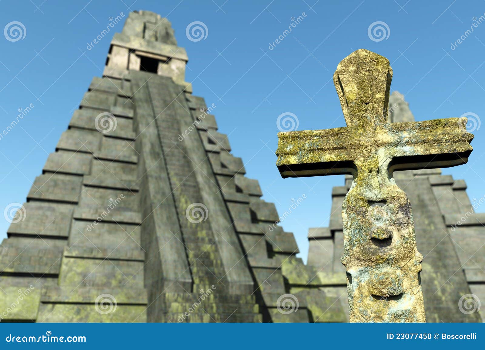 Mayan Scene 3D render stock illustration. Illustration of maya - 23077450