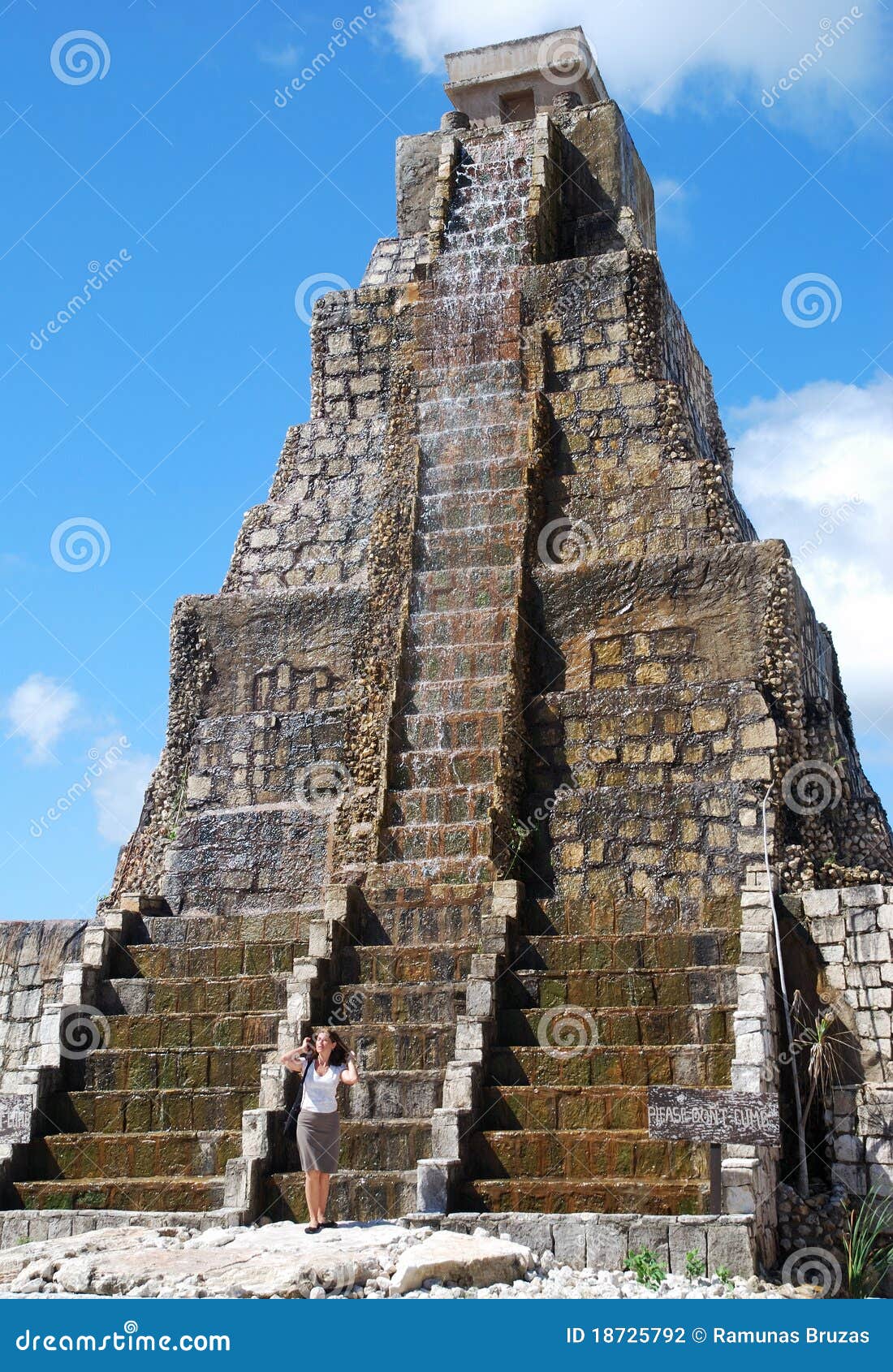 Mayan Style Fountain stock photo. Image of mayan, tourism - 18725792