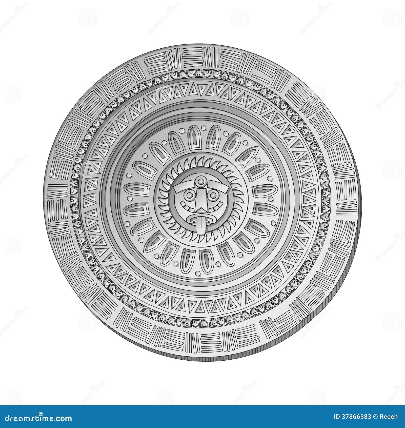 Mayan Sun Stone Symbol Stock Photos - Image: 37866383