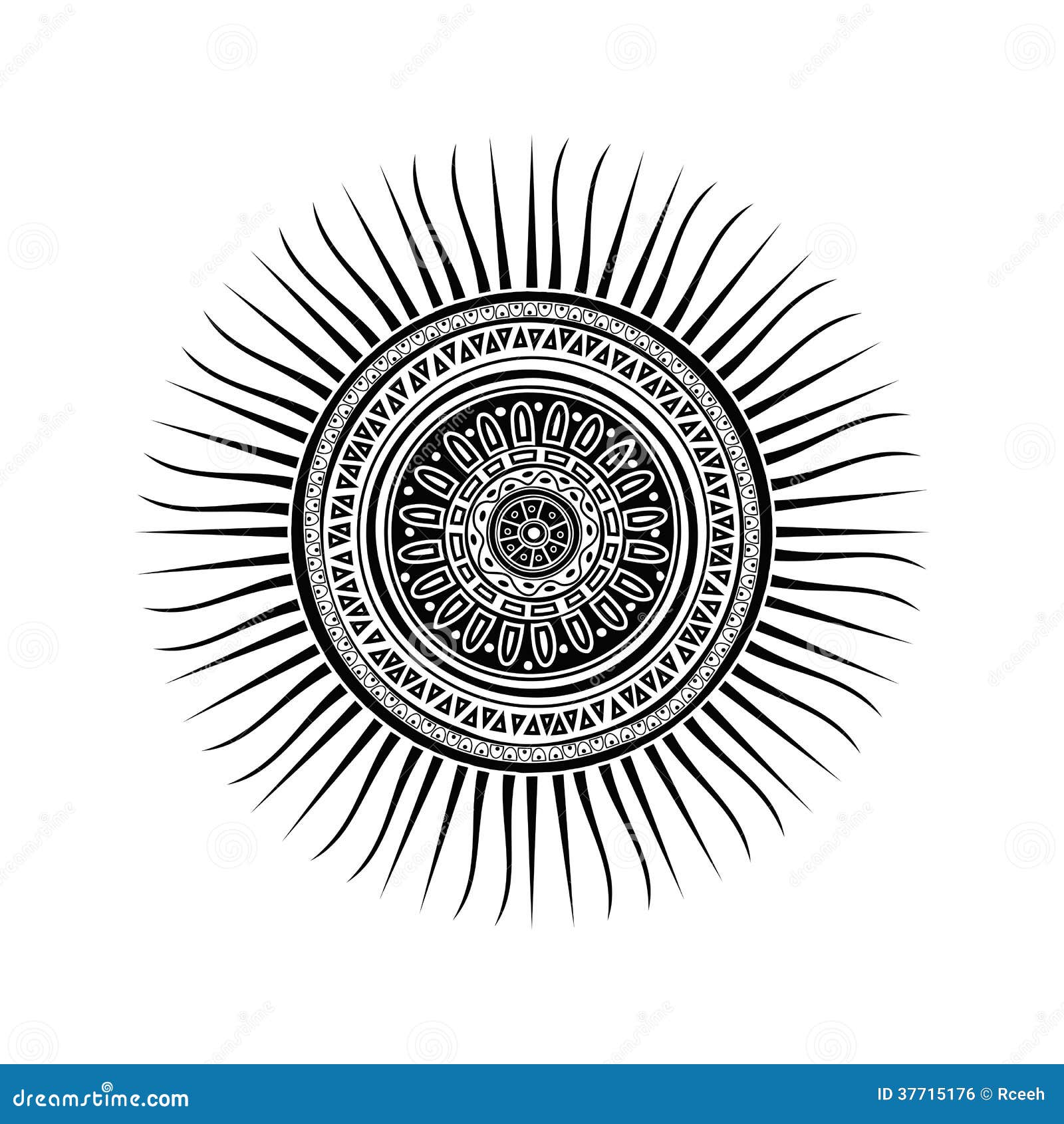 Mayan sun symbol stock vector. Illustration of peru, civilisation ...