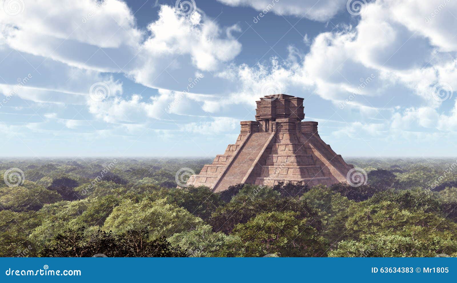 Mayan Temple stock illustration. Illustration of temple - 63634383