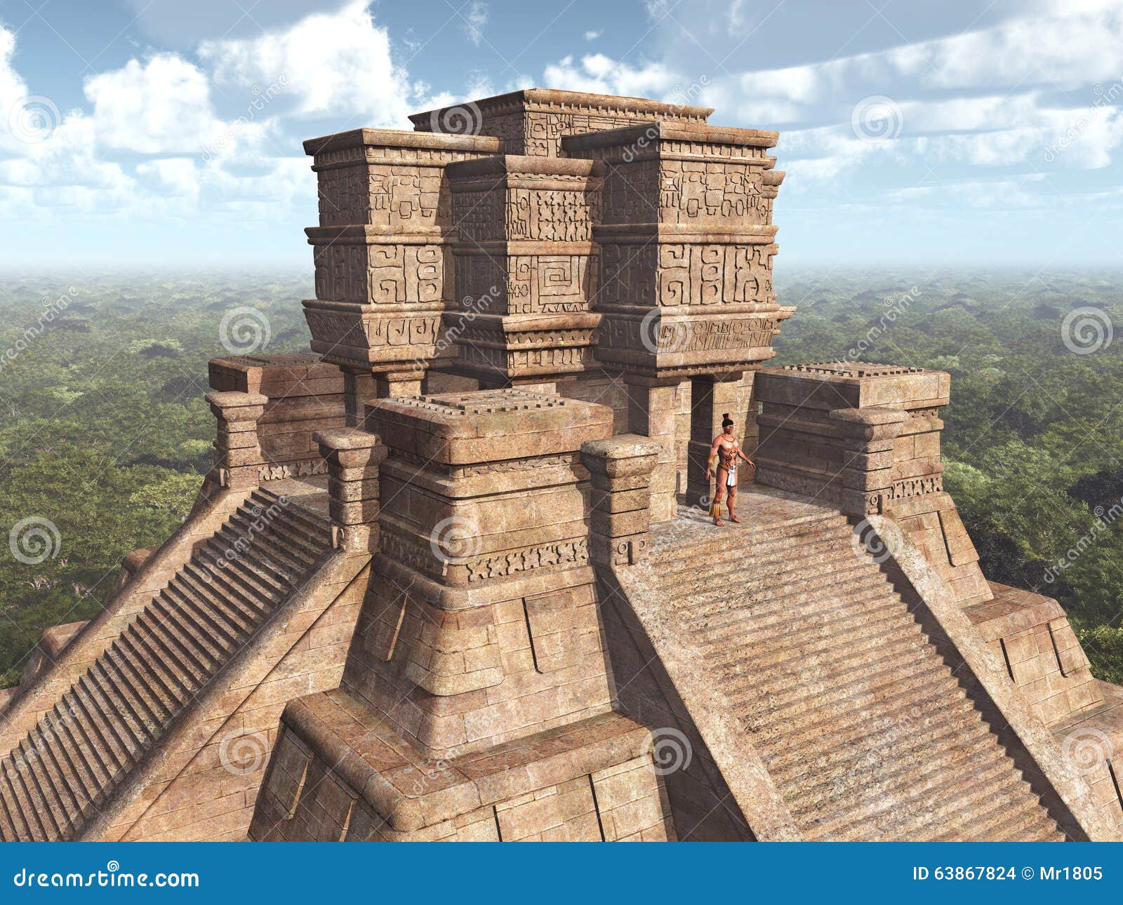 Mayan Temple stock illustration. Illustration of worship - 63867824