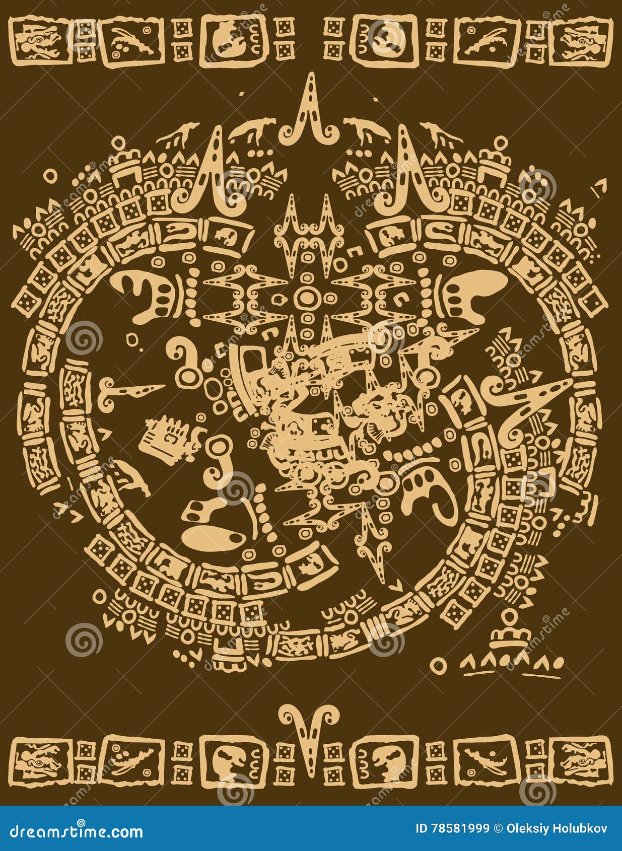 Mayan tribal elements stock vector. Illustration of culture - 78581999