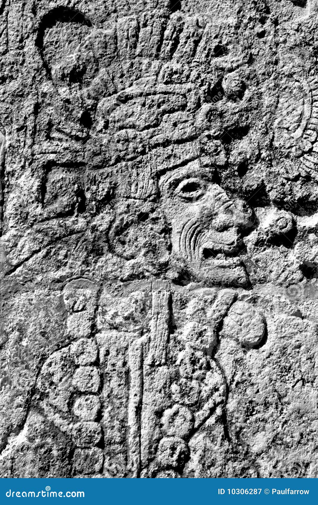 Mayan warrior carving stock image. Image of stone, torso - 10306287