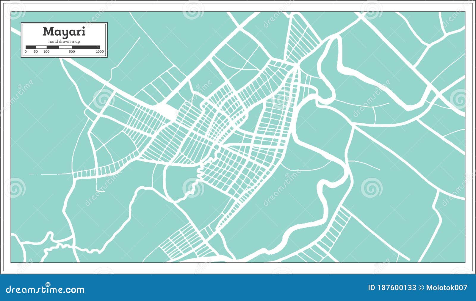 Mayari Cuba City Map in Retro Style. Outline Map Stock Vector ...