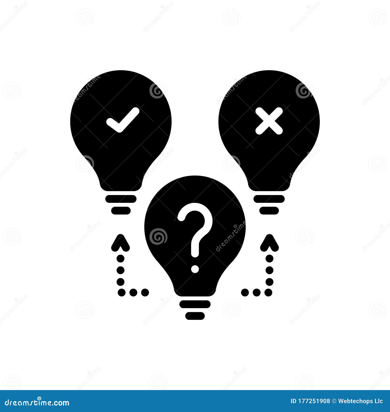 Black Solid Icon for Maybe, Right and Wrong Stock Vector - Illustration ...