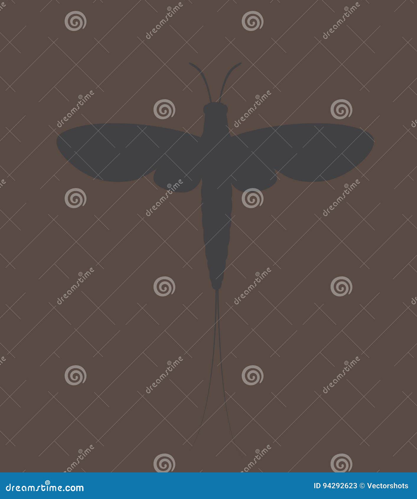 Mayfly Insect Vector Silhouette Stock Vector - Illustration of sting ...