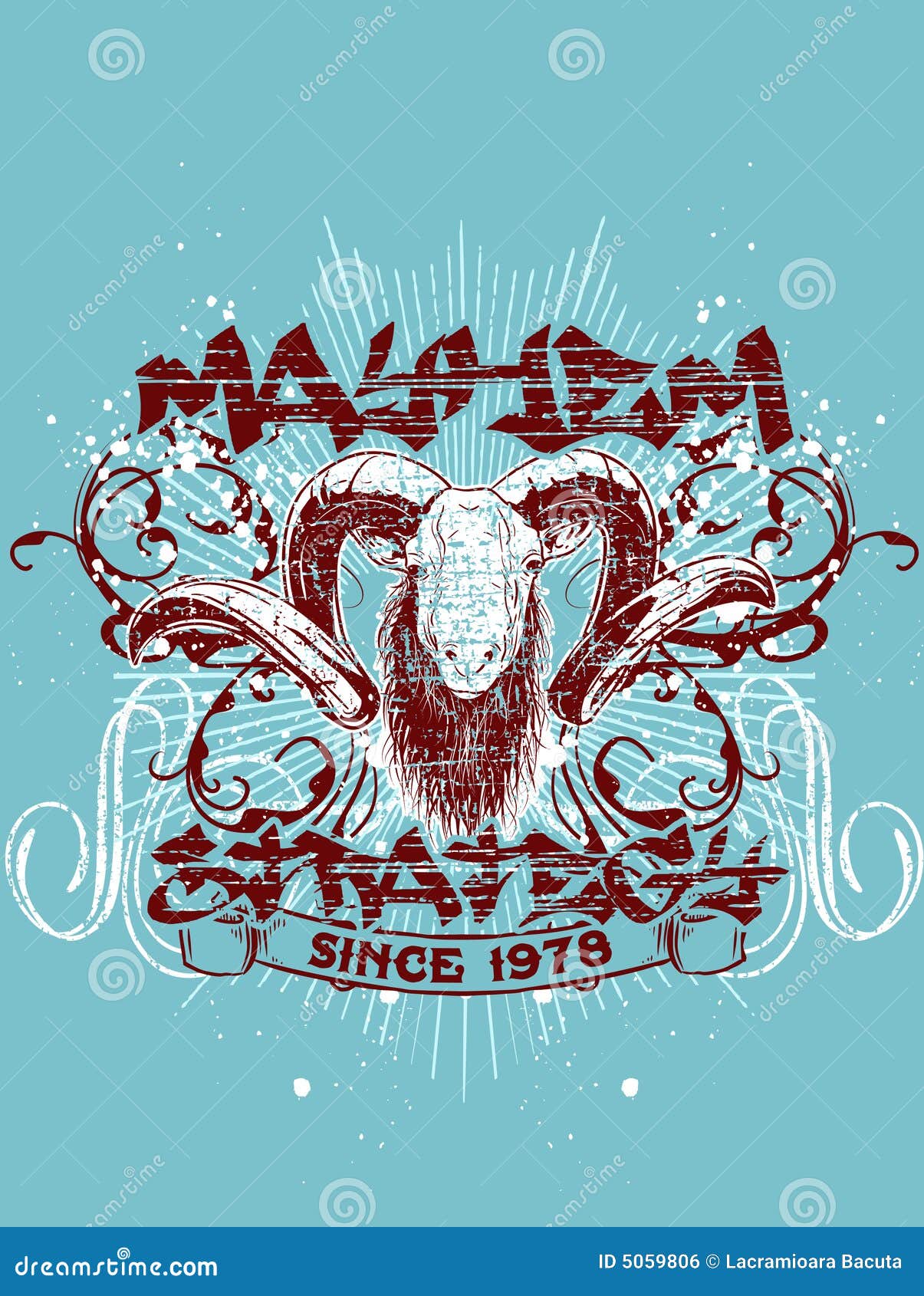 Mayhem and Strategy with Ram Stock Illustration - Illustration of chaos ...