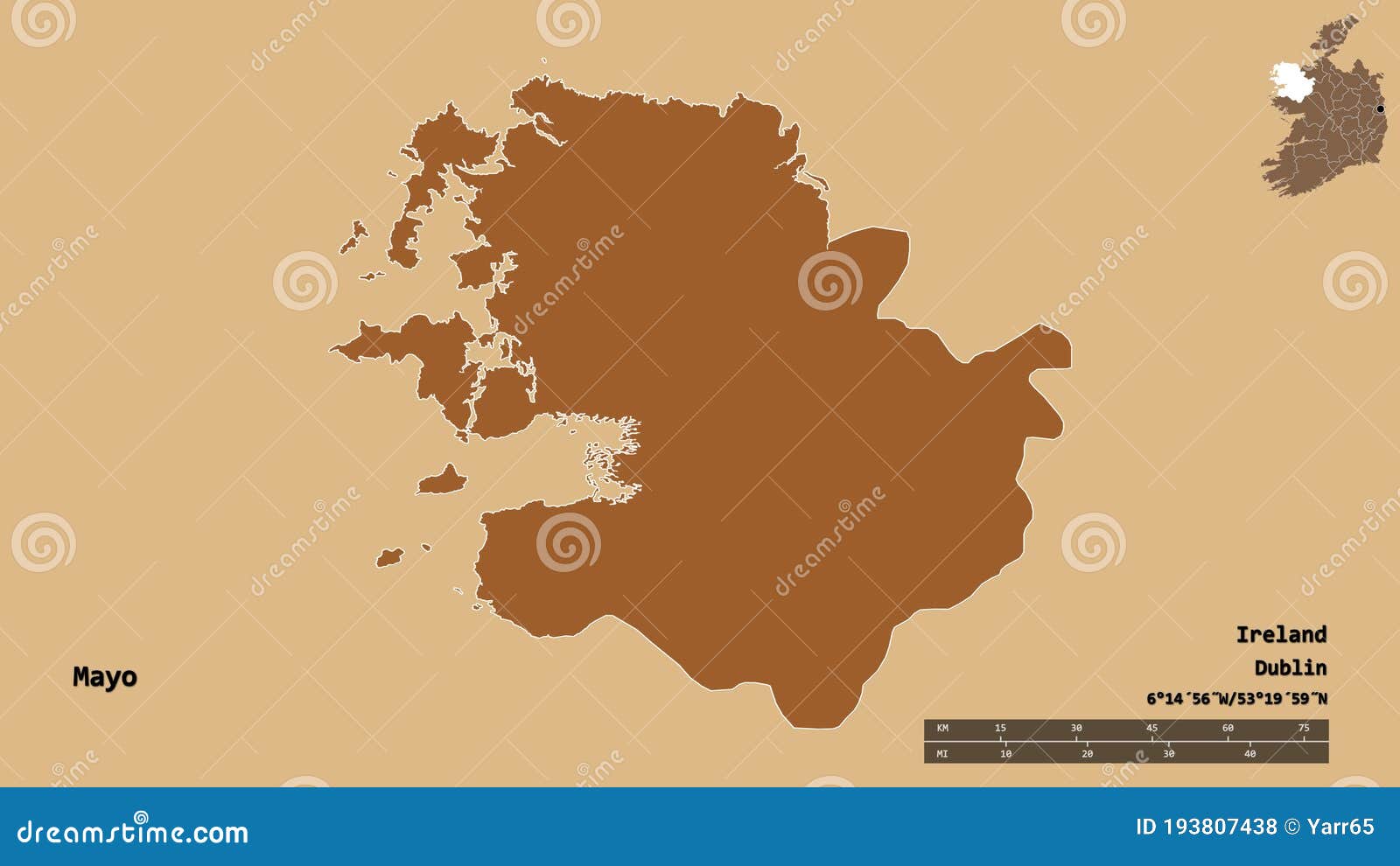 Mayo, County of Ireland, Zoomed. Pattern Stock Illustration ...