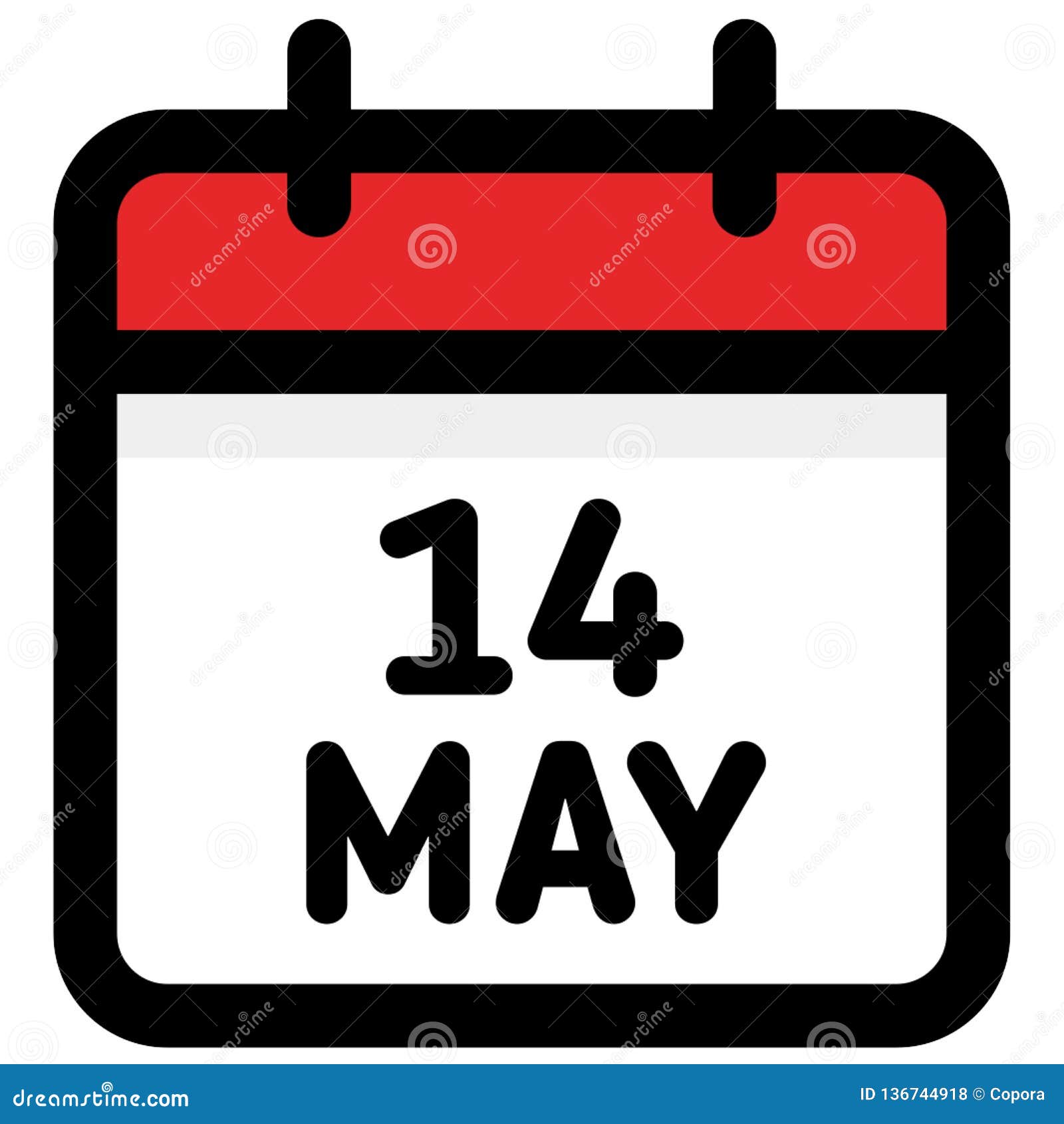 14 Mayo - Icono Del Calendario - Ejemplo Del Vector Ilustración del ...