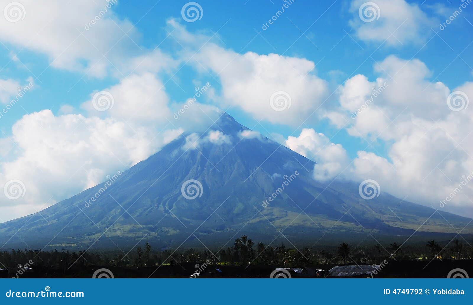 Mayon volcano stock photo. Image of peak, travel, blue - 4749792