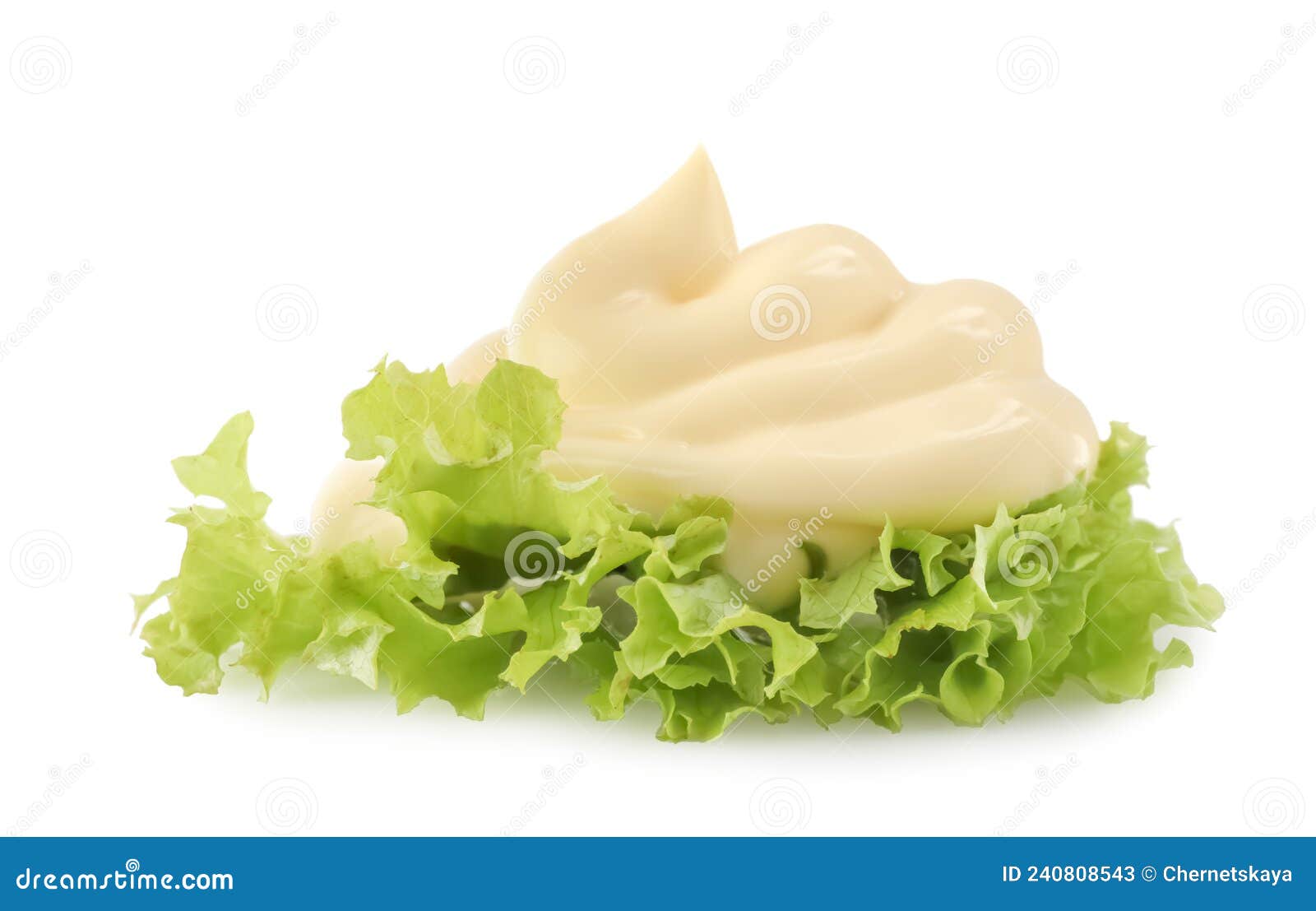 Mayonesa Sabrosa Con Lechuga Aislada En Blanco Imagen de archivo ...