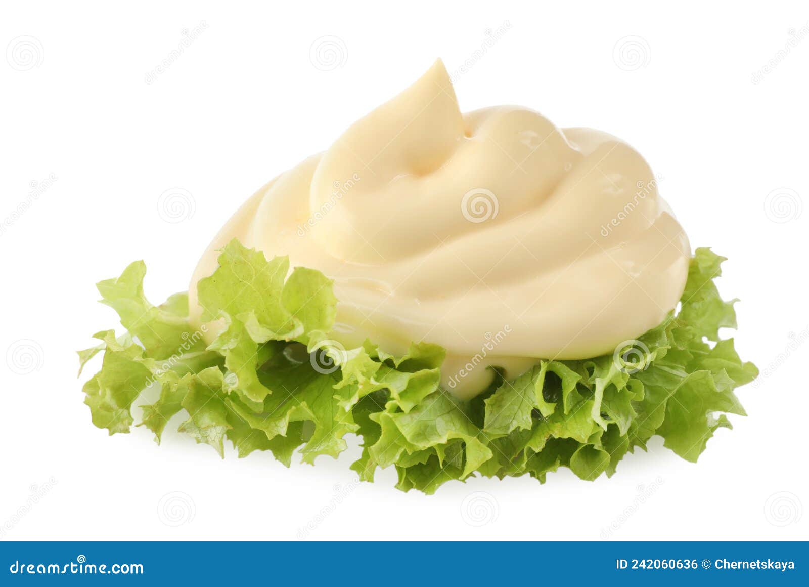Mayonesa Sabrosa Con Lechuga Aislada En Blanco Foto de archivo - Imagen ...