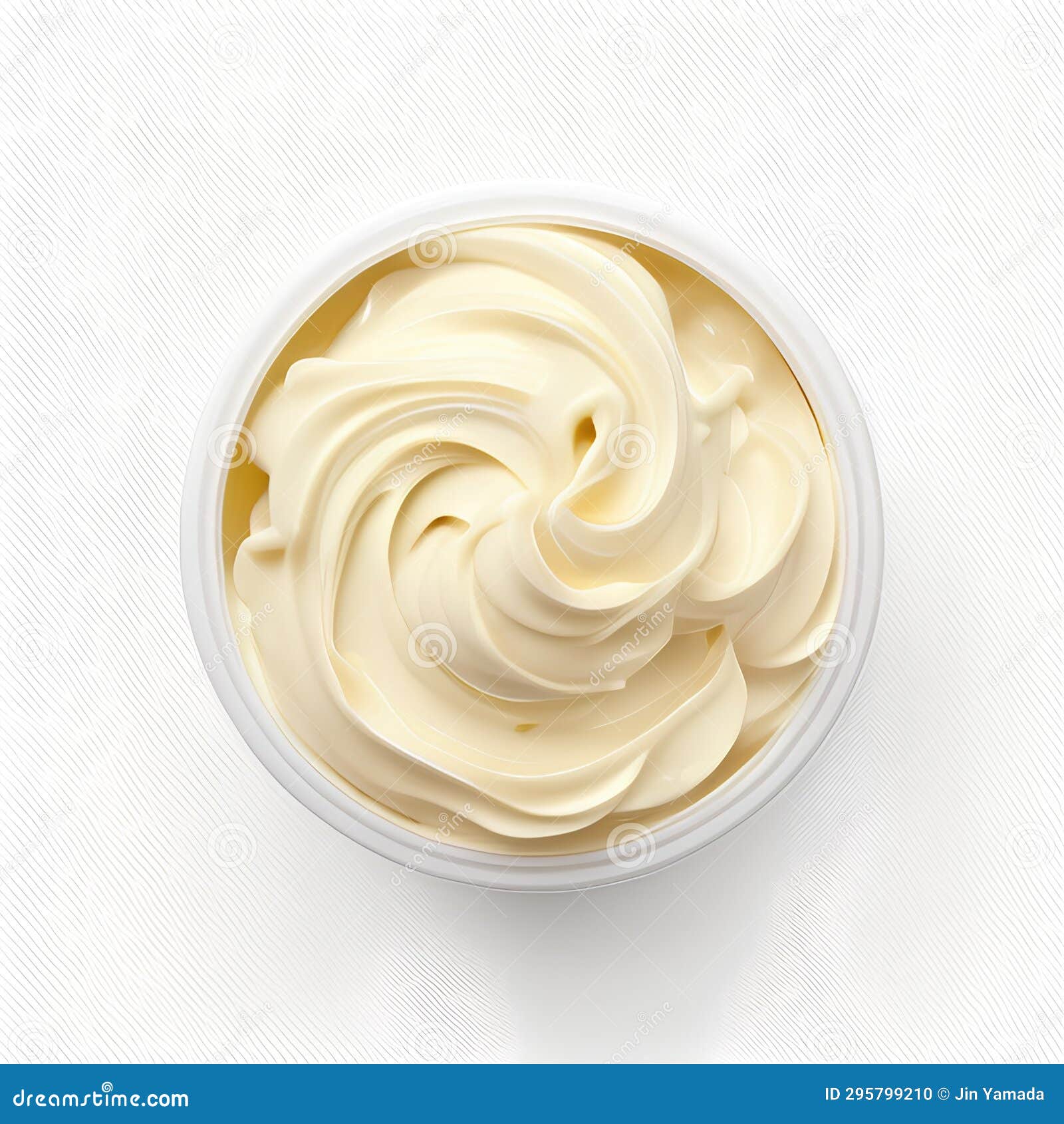 Mayonnaise in a Cup on a White Background. Top View Stock Illustration ...