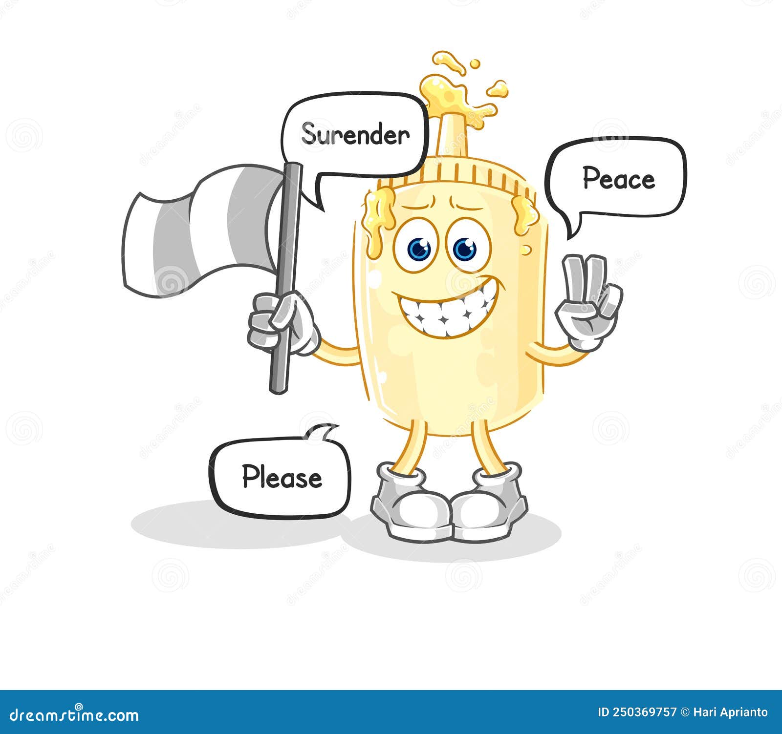 Emoticon Surrender Mascot Vector Cartoon Illustration | CartoonDealer ...