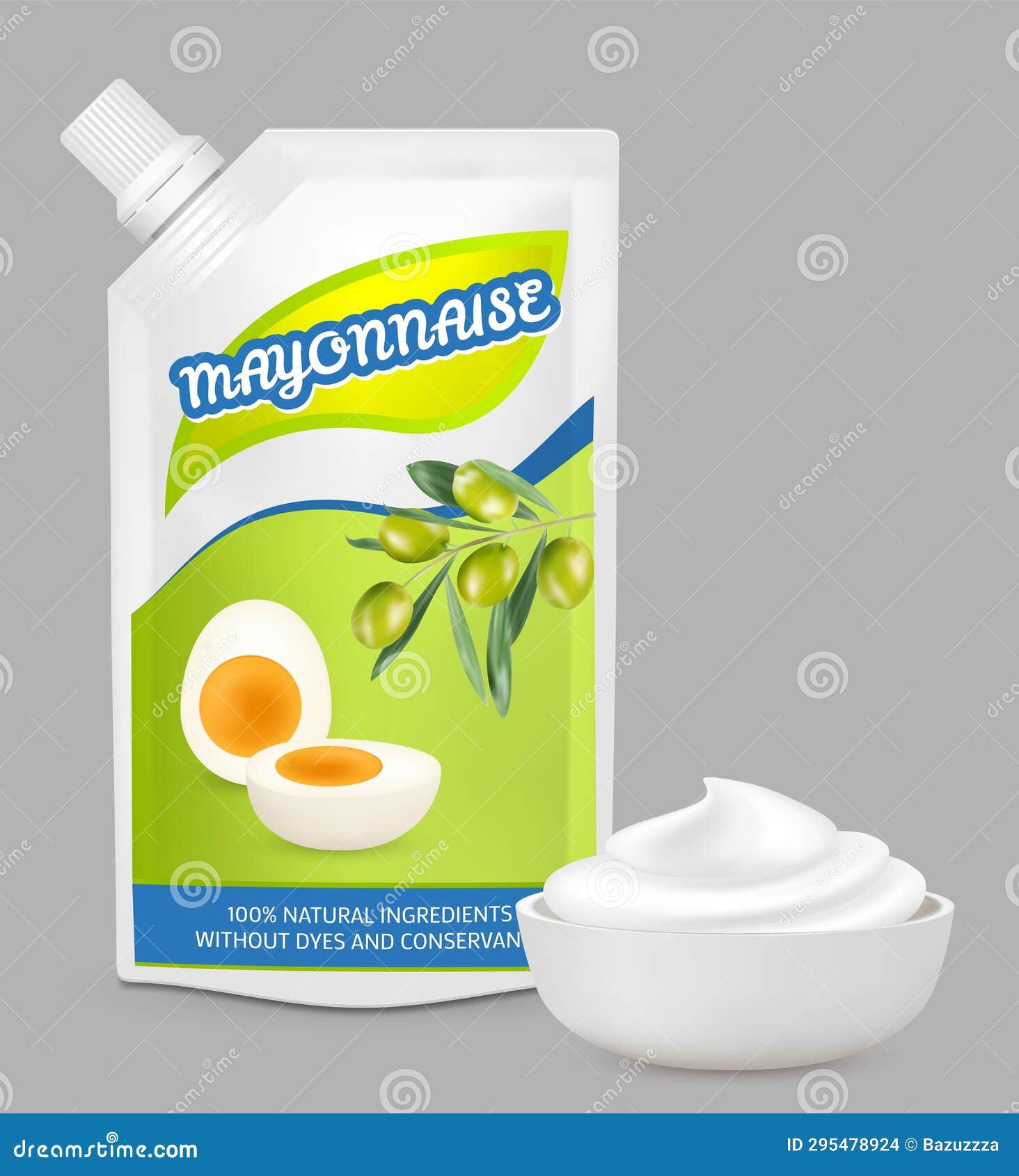 Mayonnaise Sauce Soft Food Pack Design Vector Illustration Stock Vector ...