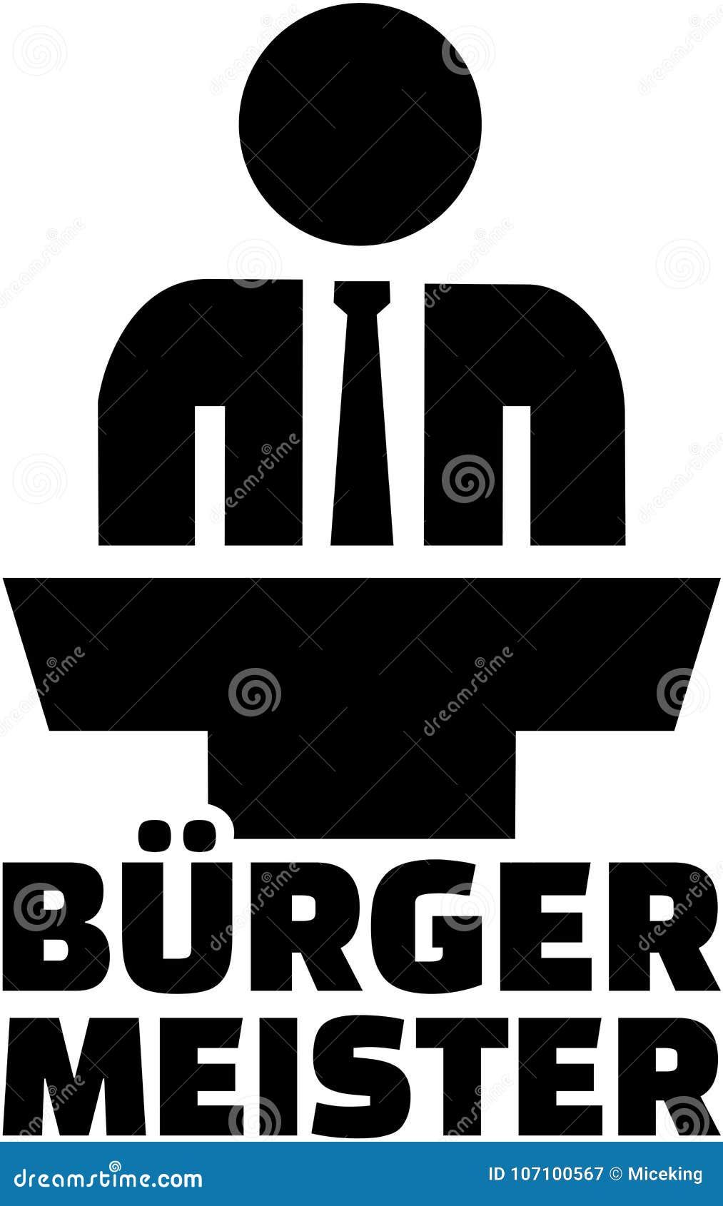Mayor Icon with German Word Stock Vector - Illustration of work, symbol ...