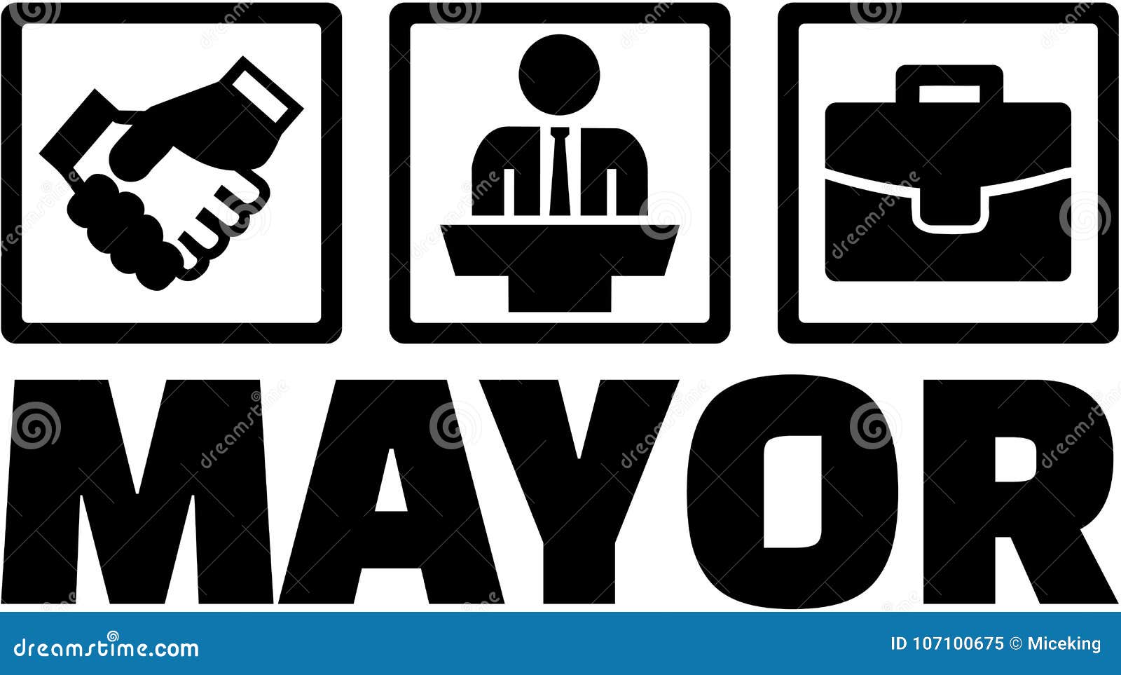 Mayor with icons stock vector. Illustration of politics - 107100675