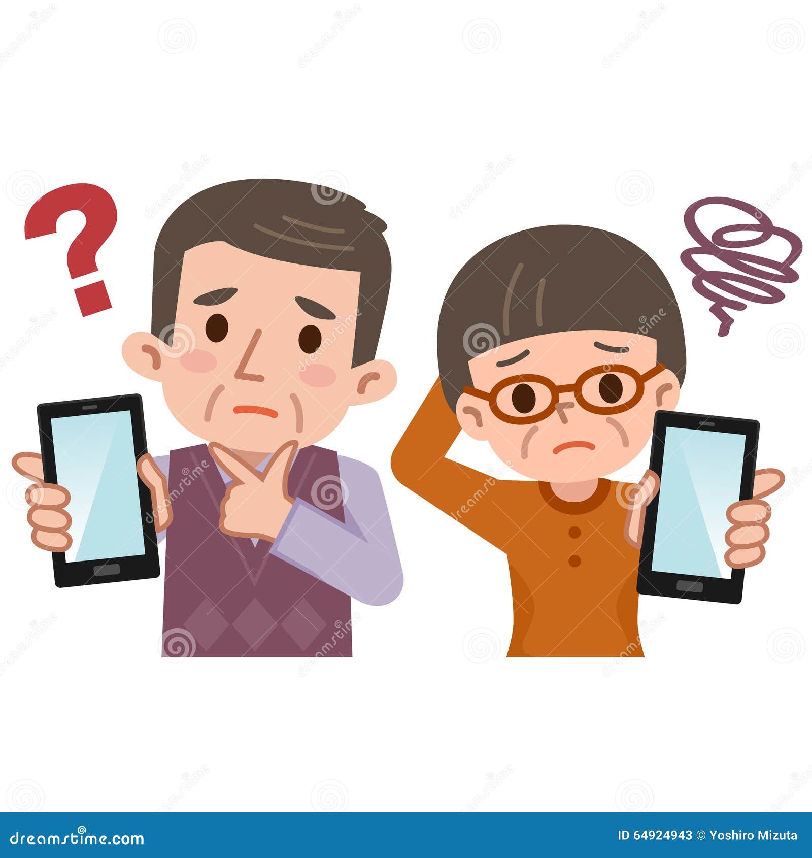 Mayor a Preocuparse Y Smartphone Ilustración del Vector - Ilustración ...