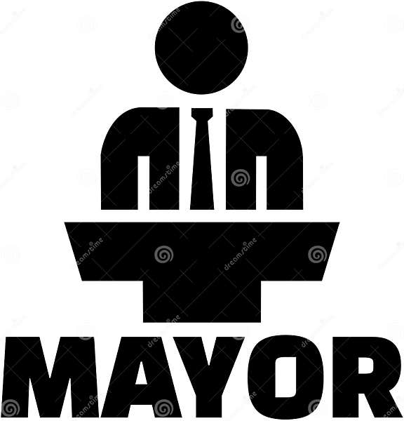 Mayor word with icon stock vector. Illustration of government - 107100564