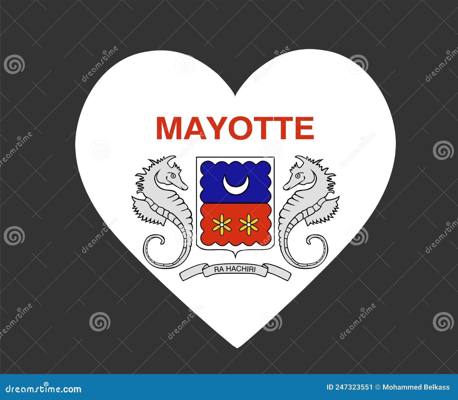 Mayotte Flag National Africa Emblem Heart Icon Vector Stock ...