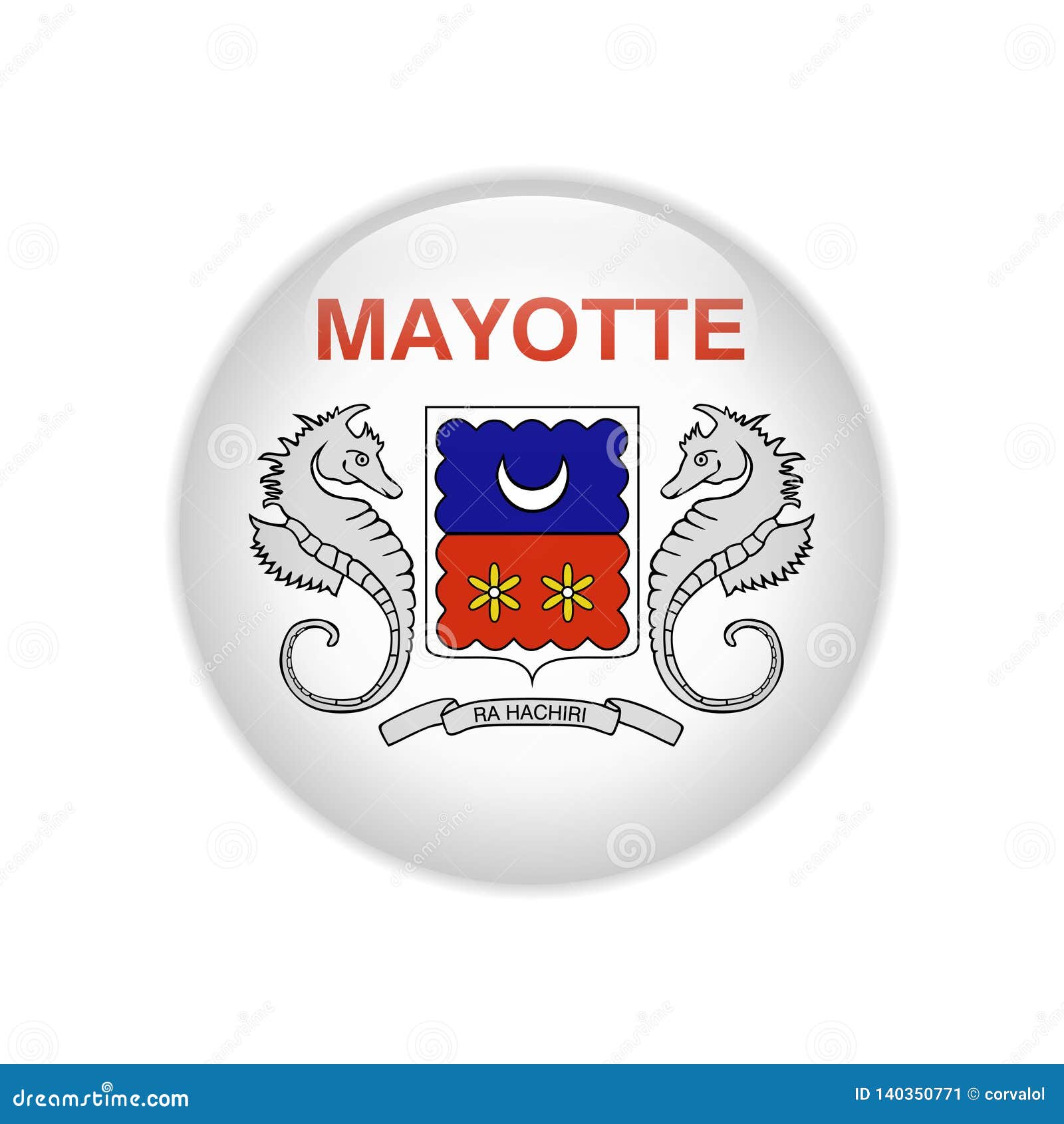 Mayotte flag on button stock vector. Illustration of government - 140350771