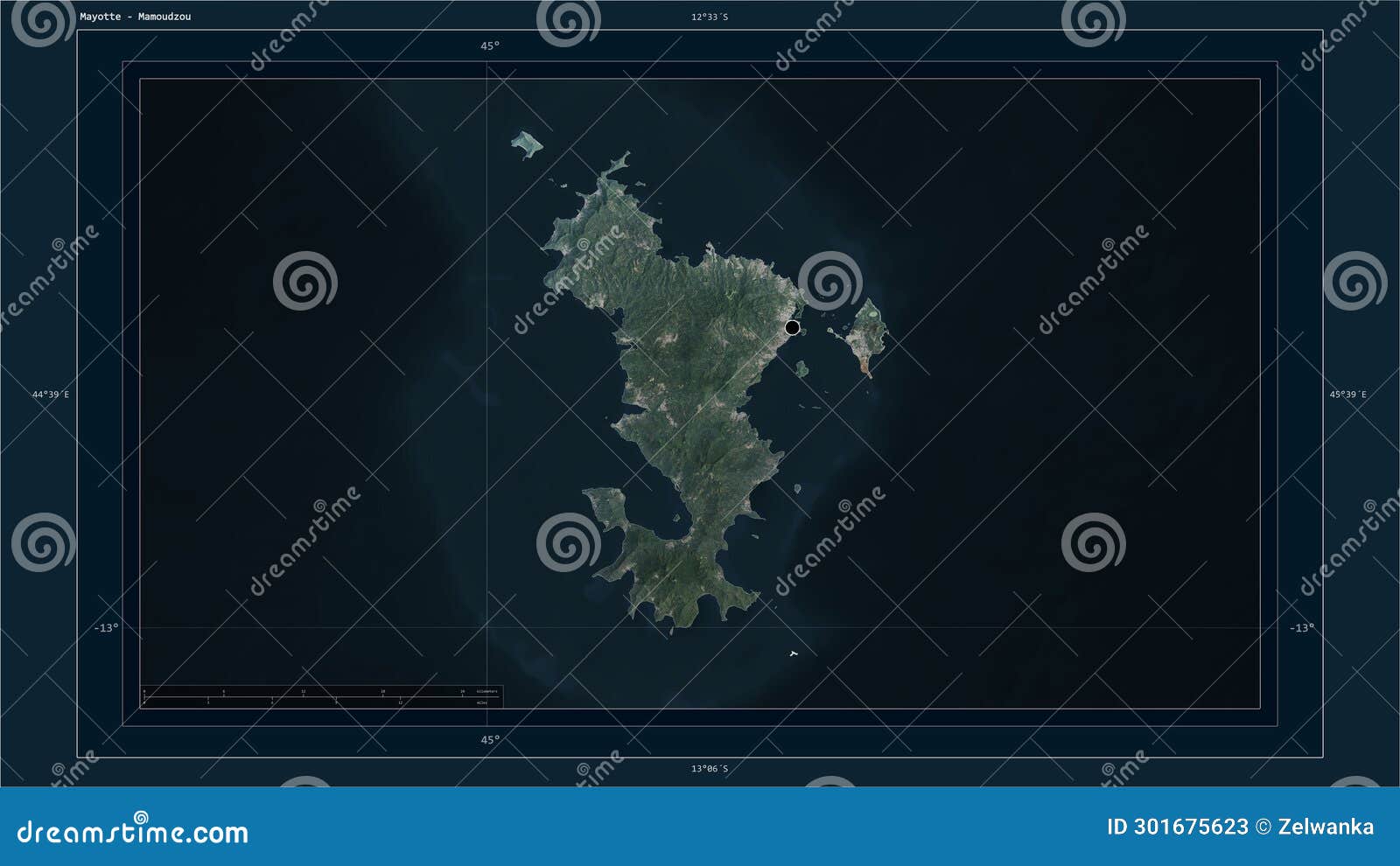 Mayotte Highlighted - Composition. High-res Satellite Stock ...