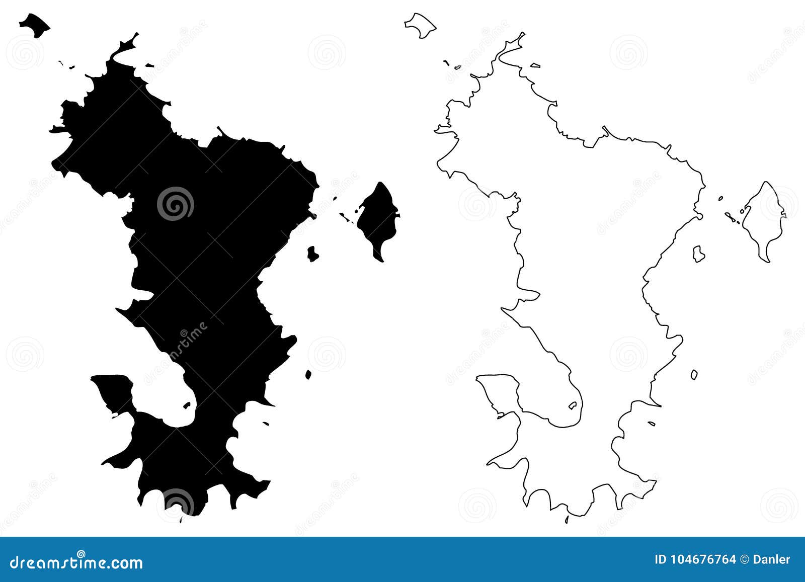 Mayotte island map vector stock vector. Illustration of contour - 104676764