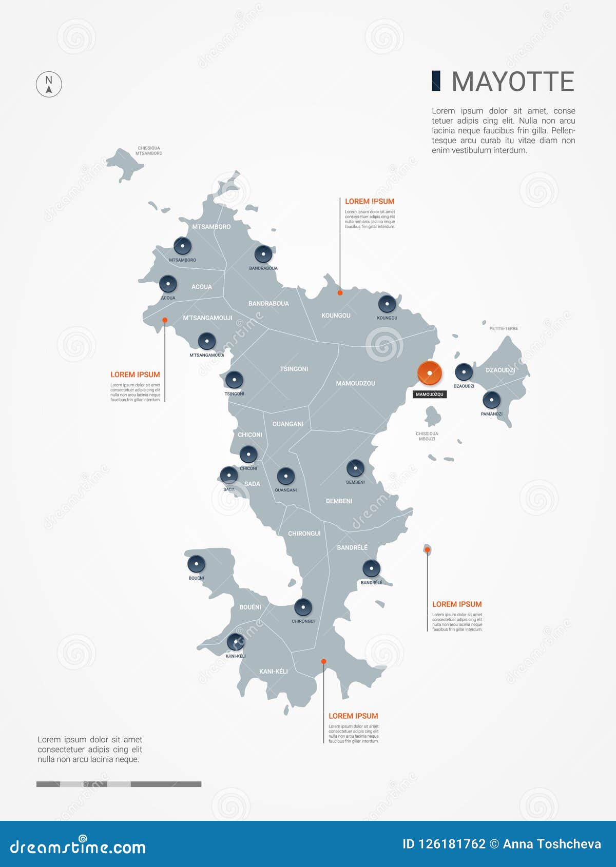Mayotte Infographic Map Vector Illustration. Stock Vector ...
