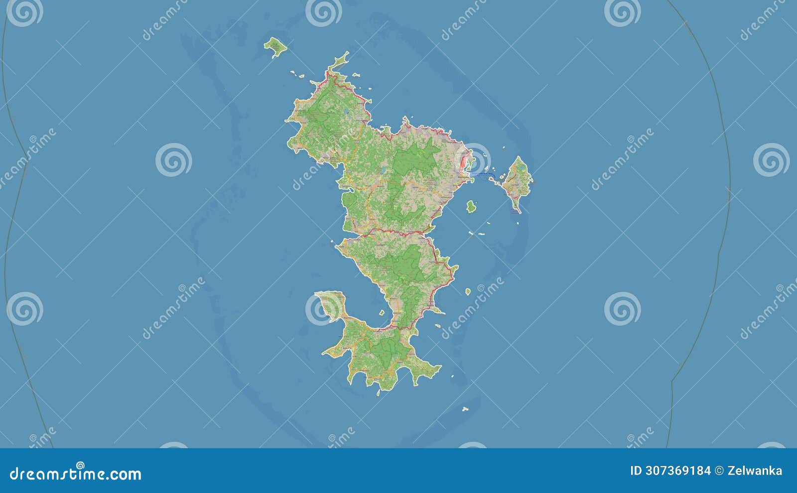 Topographic Map Of Mayotte, France. Vector Detailed Elevation Map Of ...