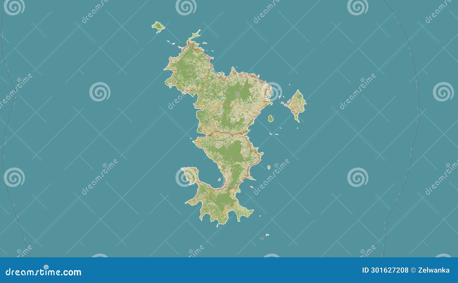 Topographic Map Of Mayotte, France. Vector Detailed Elevation Map Of ...