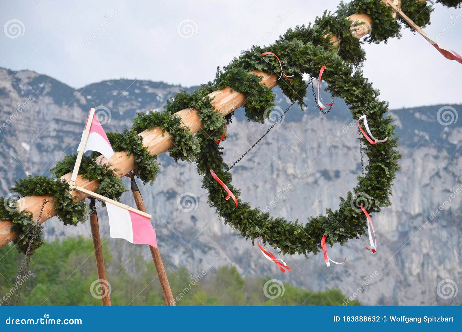Maypole Installation in Steinbach, Austria Stock Photo - Image of ...