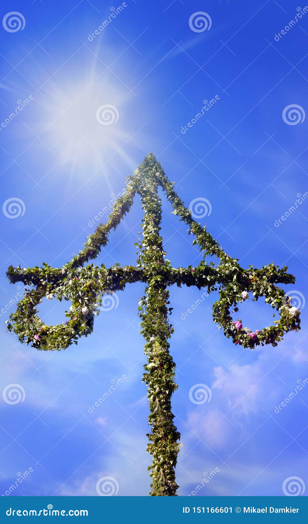 Maypole at Midsummer Festival Stock Image - Image of daylight, nordic ...