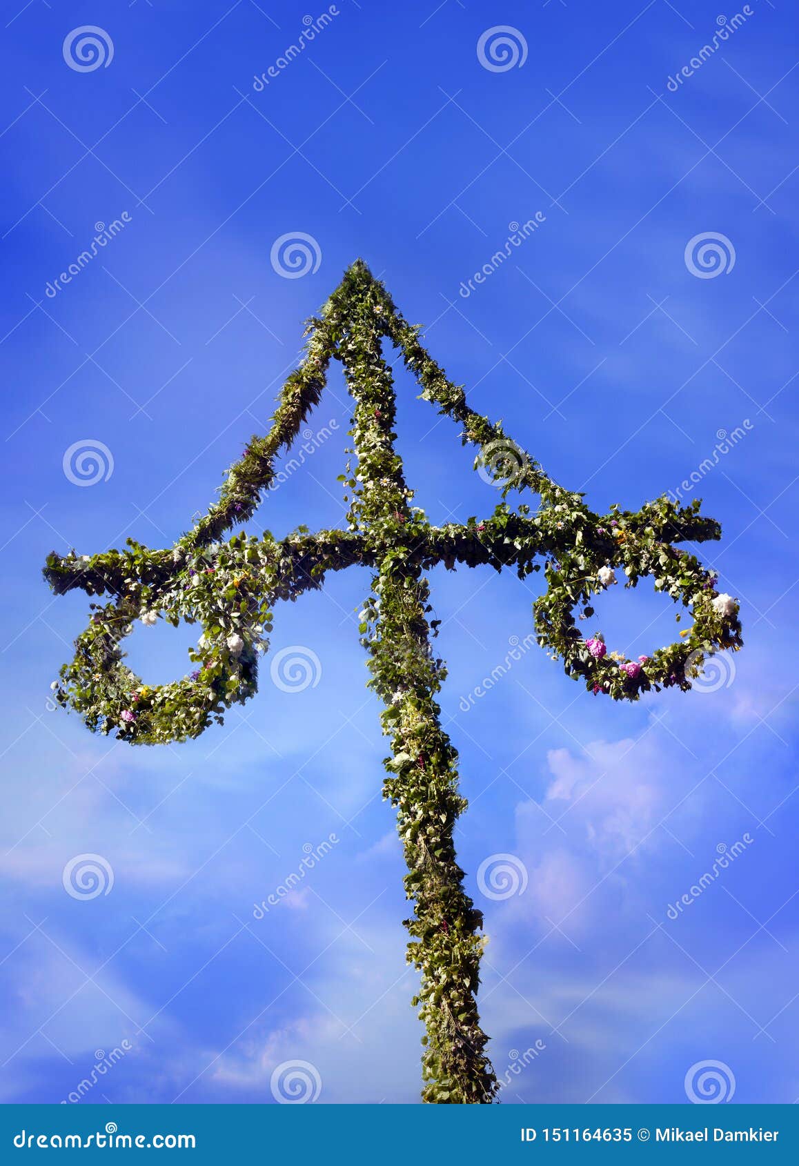 Maypole at Midsummer Festival Stock Image - Image of summertime, nordic ...