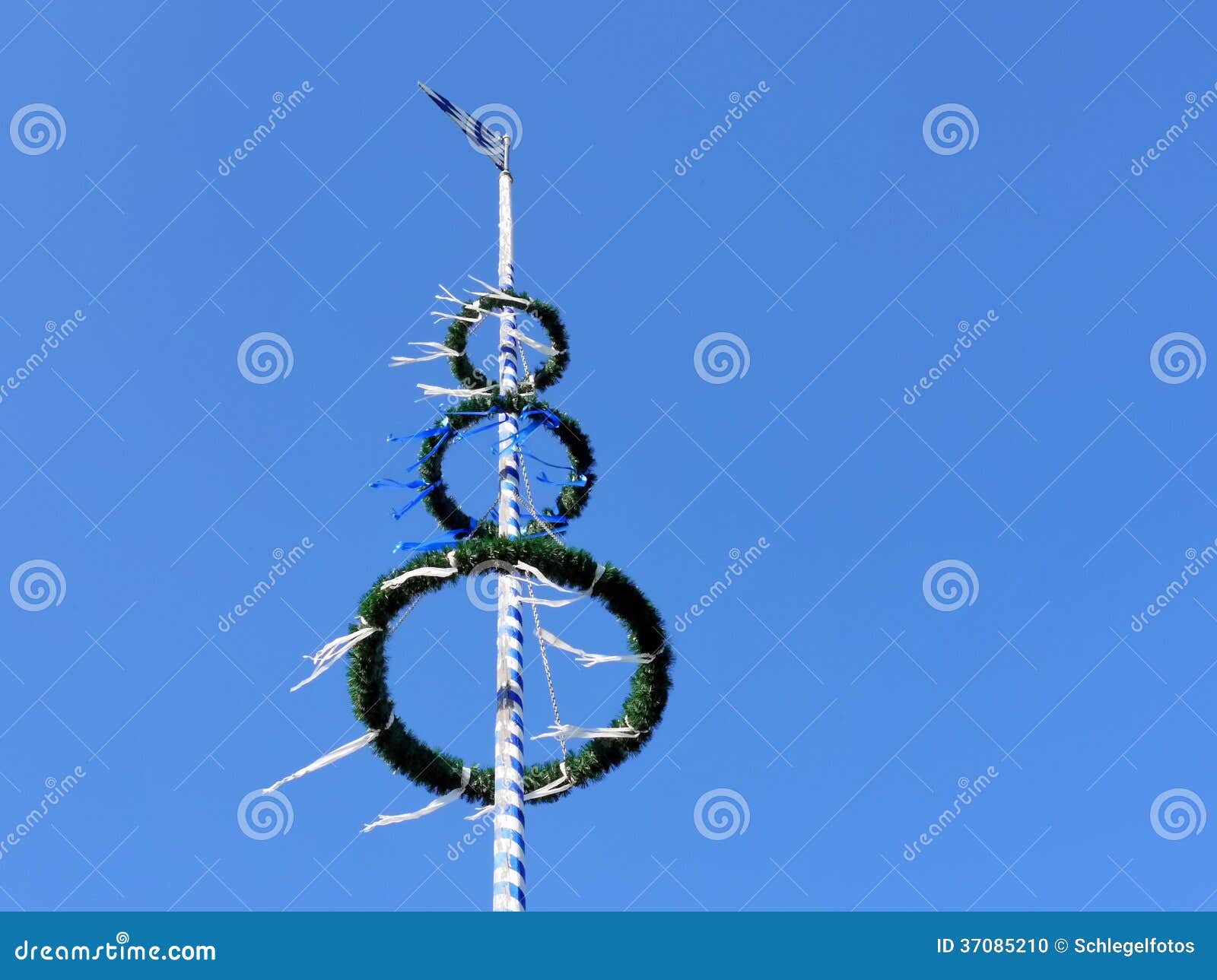 Maypole on the sky stock photo. Image of colorful, vertical - 37085210
