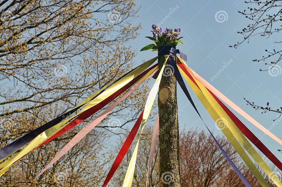 Maypole stock photo. Image of maypole, flower, ribbon - 30119210