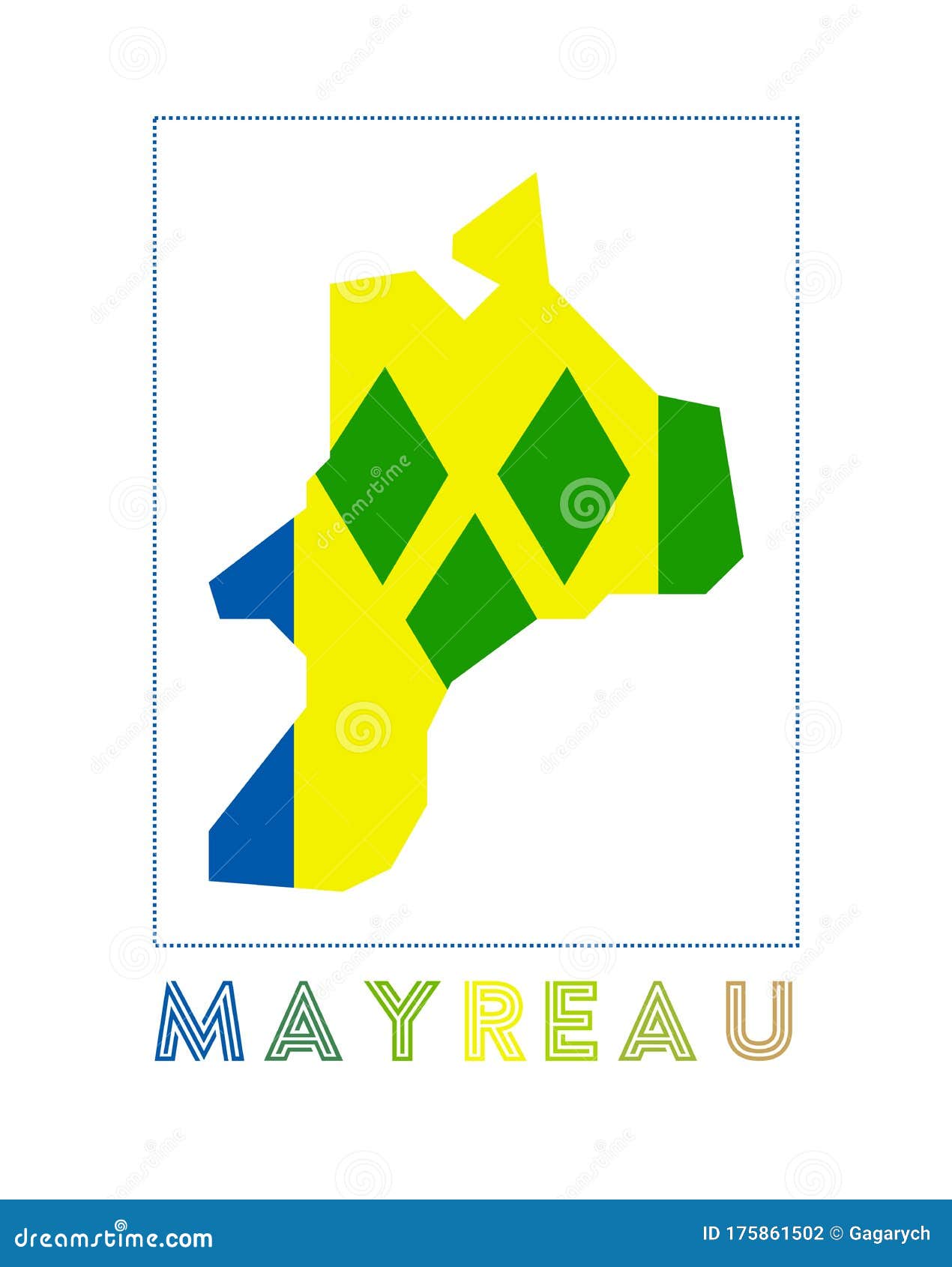 Mayreau Logo. Map of Mayreau with Island Name and. Stock Vector ...