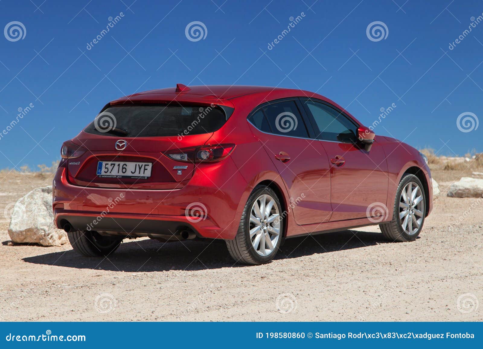 Mazda 3 Hatchback Rear View Editorial Image - Image of model, gravel ...